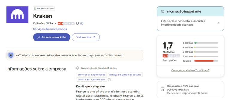 Análise da Kraken 2026: opiniões, comissões e produtos - Rankia